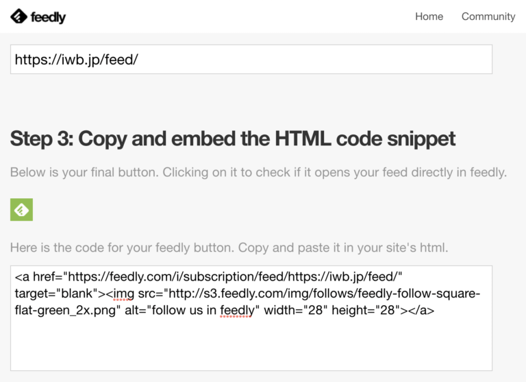 Feedlyの生成したFollowボタンのコードでエラーを発生させない方法 | iwb.jp