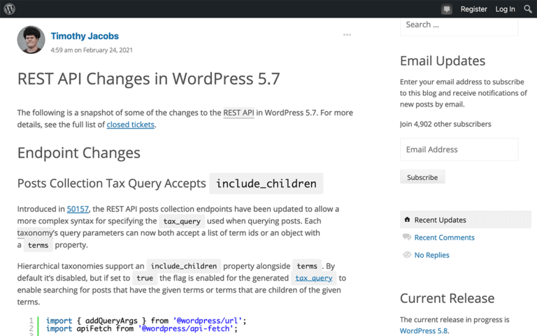 WordPress 5.7のREST APIはパラメーターの値が空だとエラーになる | iwb.jp