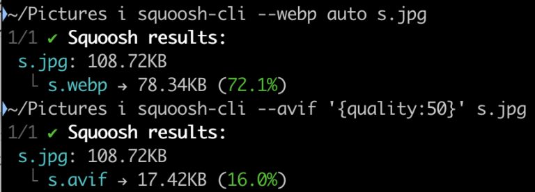 1分でわかるSquoosh CLIによるWebPとAVIF画像生成 | iwb.jp