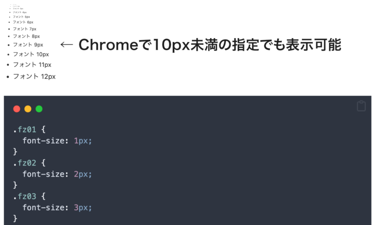 Chromeのフォントサイズは10px未満でも表示可能になっている | iwb.jp