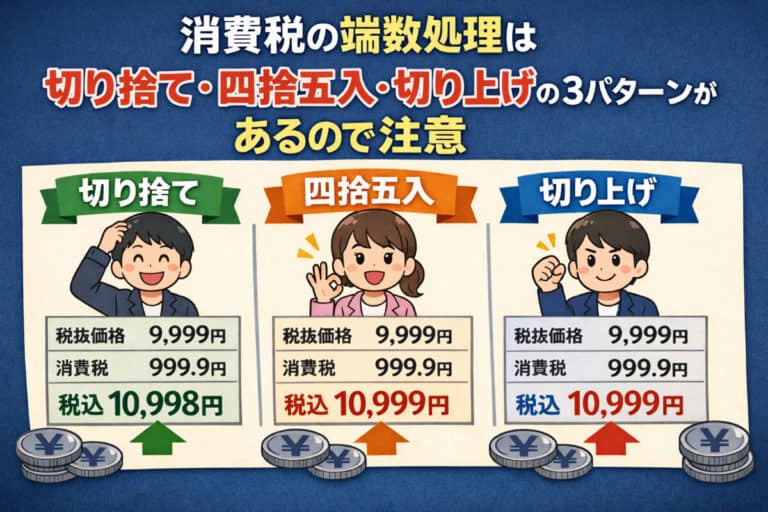 消費税の端数処理は切り捨て、四捨五入、切り上げの3パターンがあるので注意 | iwb.jp