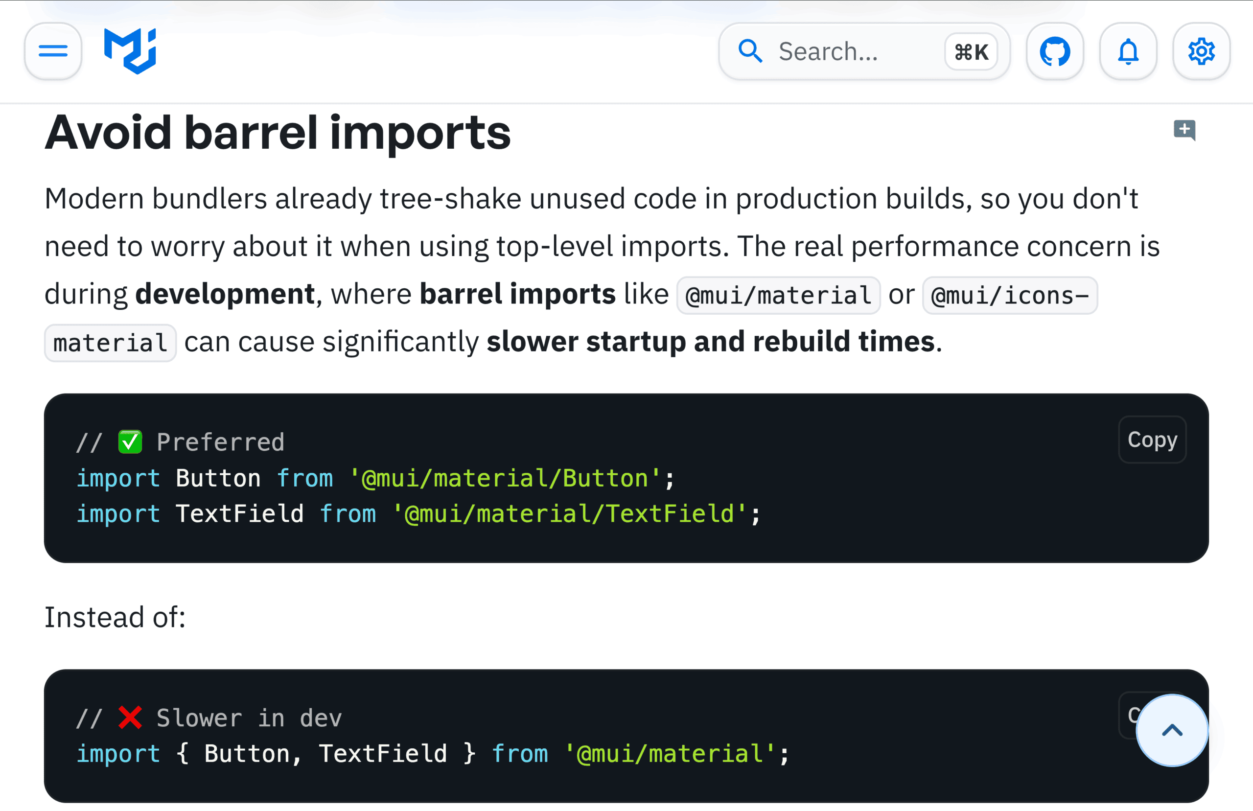 MUIアイコンは@mui/icons-materialで読み込むと最大6倍遅くなる | iwb.jp